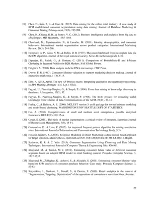 NEW MARKET SEGMENTATION METHODS USING ENHANCED (RFM), CLV, MODIFIED ...