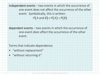 11.5 Independent and Dependent Events | PDF