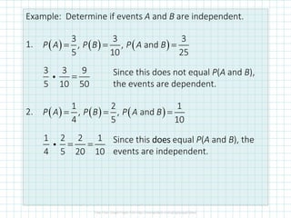 11.5 Independent and Dependent Events | PDF