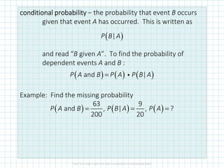 11.5 Independent and Dependent Events | PPT