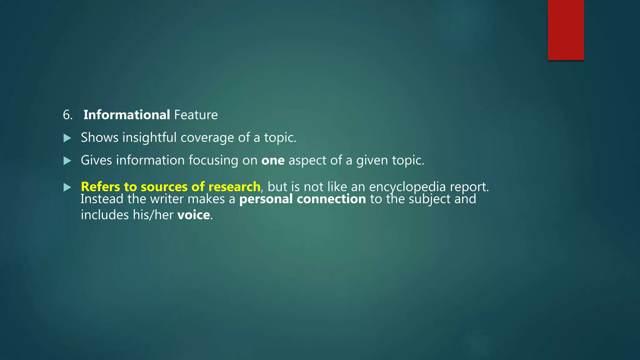 11. feature writing | PPTX