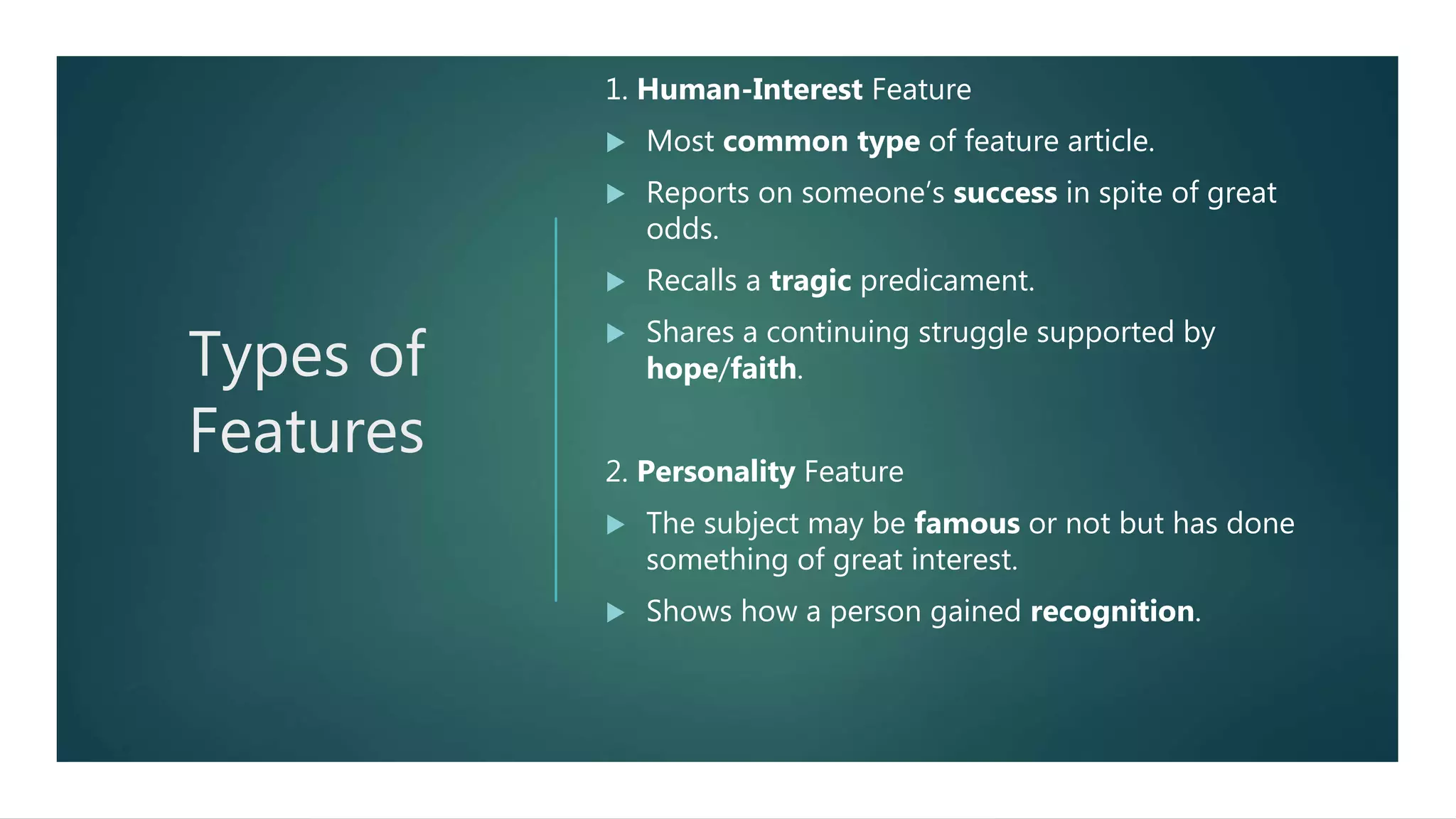 11. feature writing | PPTX