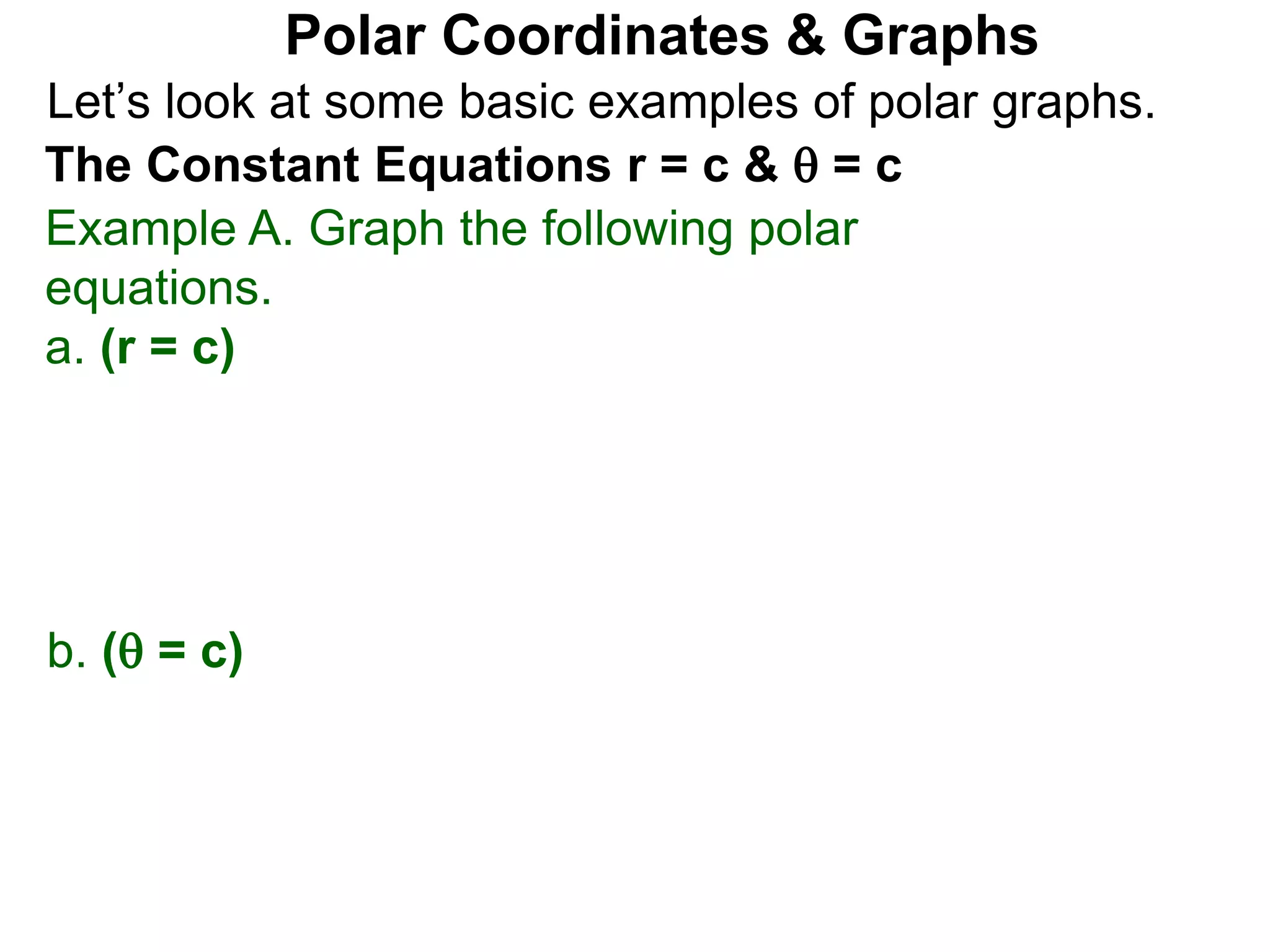 11. polar equations and graphs x | PPT