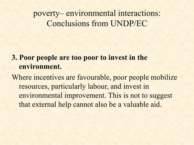 11. poverty & environment; the linkages | PDF | Environmental Services ...