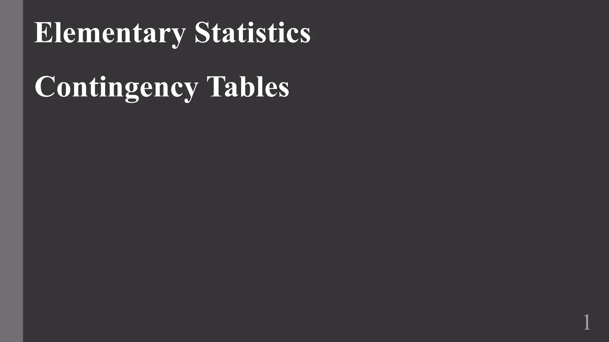 Contingency tables | PPTX