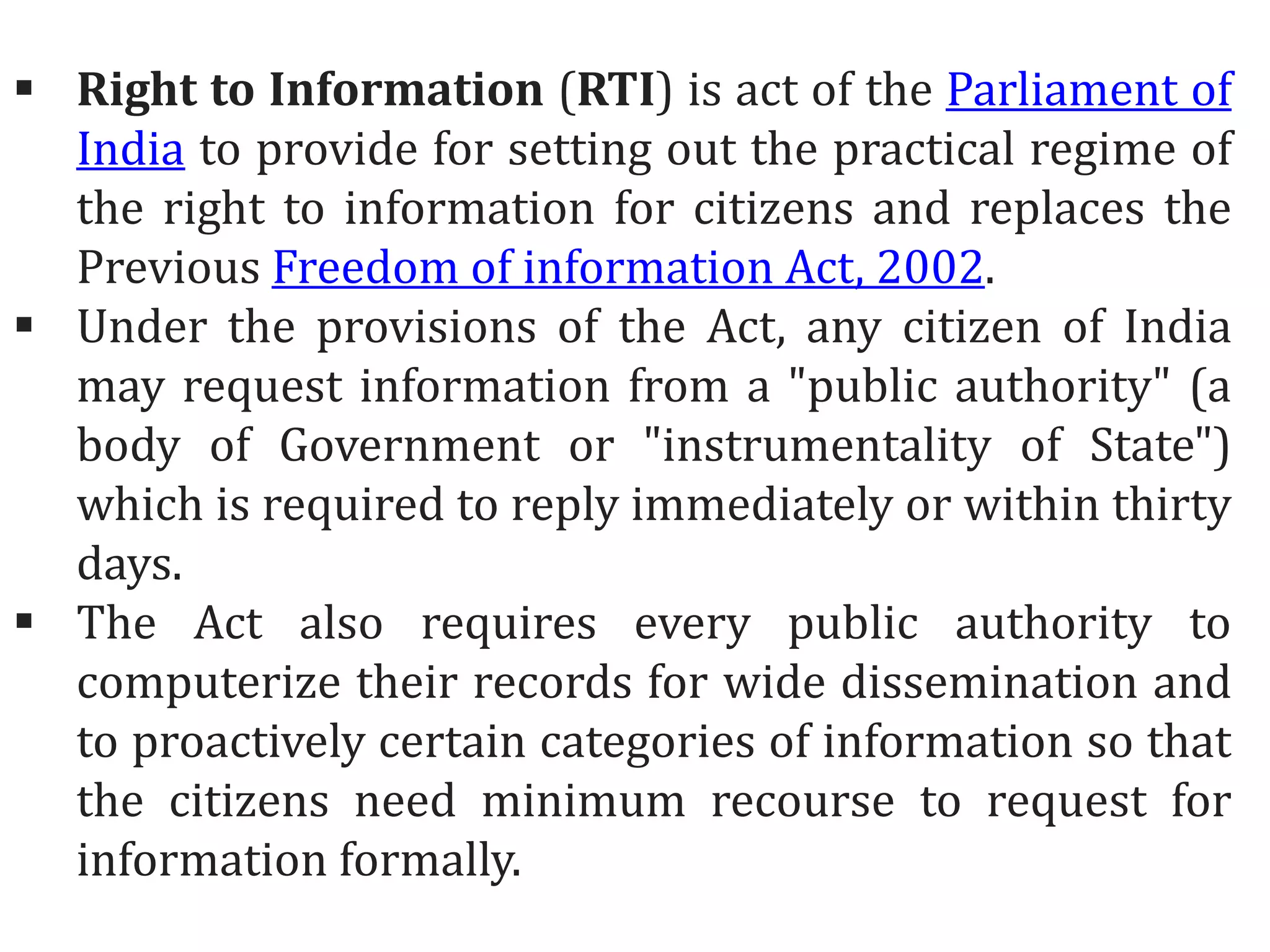 RTI Act | PPTX