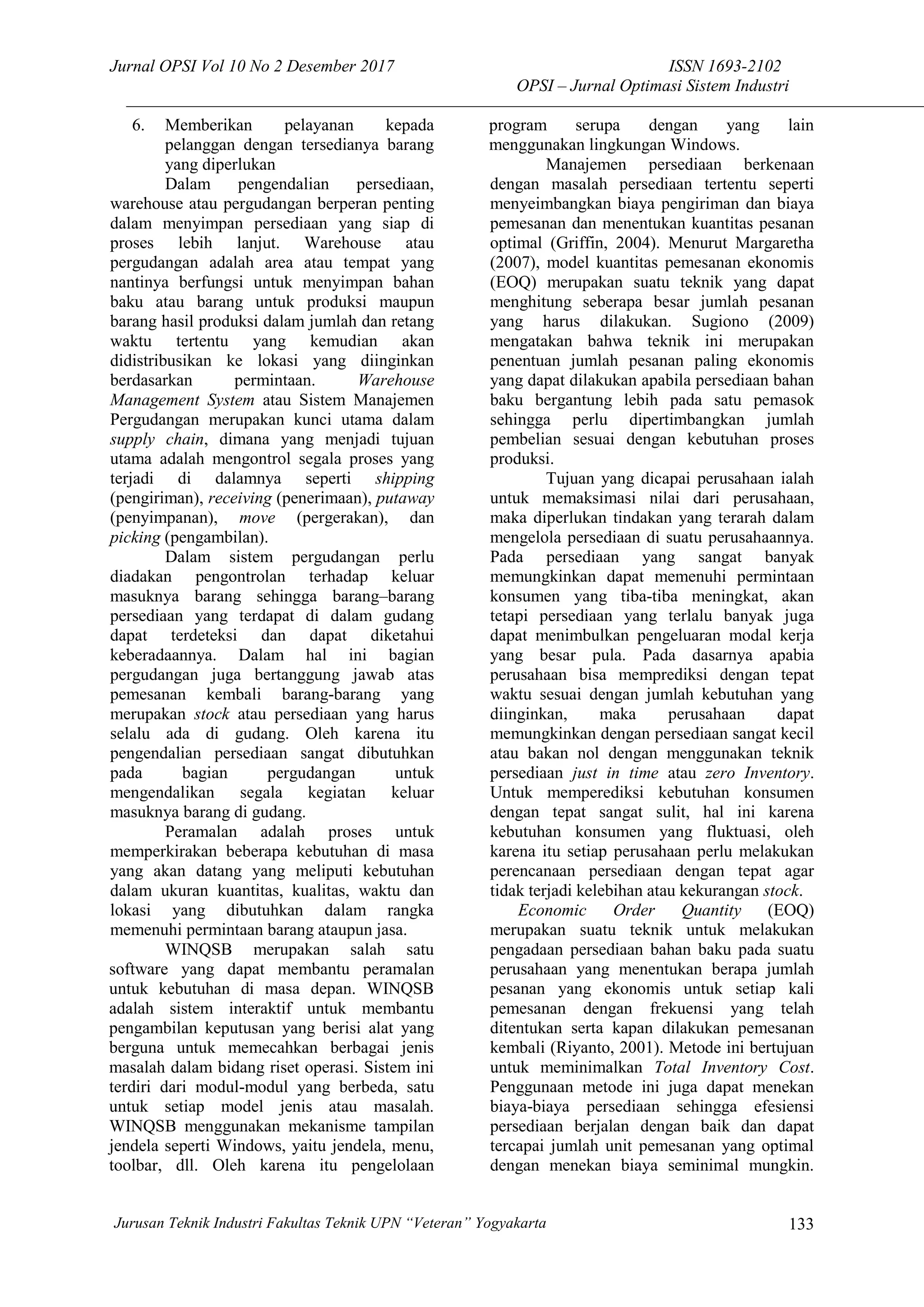 11. analisis pengendalian persediaan bahan baku dengan metode economic ...