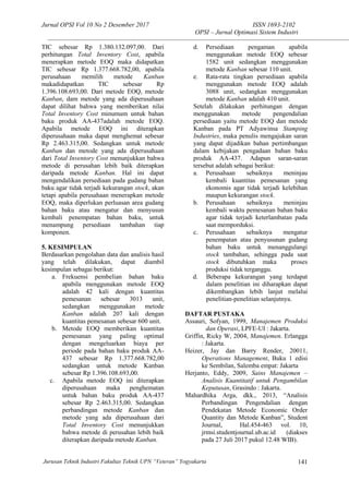 11. analisis pengendalian persediaan bahan baku dengan metode economic ...