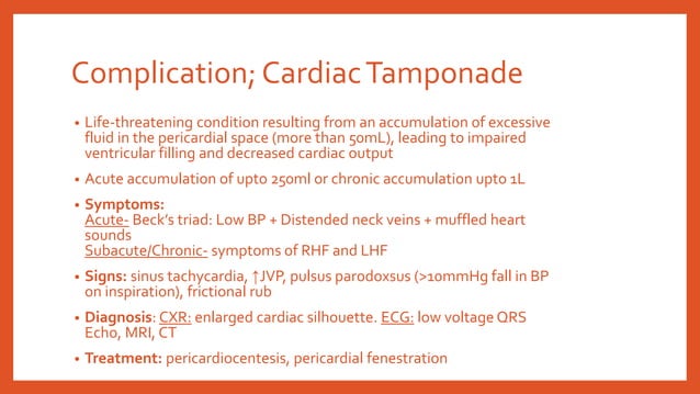 Pericarditis and it's diagnosis, treatment and complications. | PPTX ...