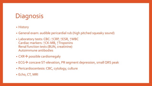 Pericarditis and it's diagnosis, treatment and complications. | PPTX ...