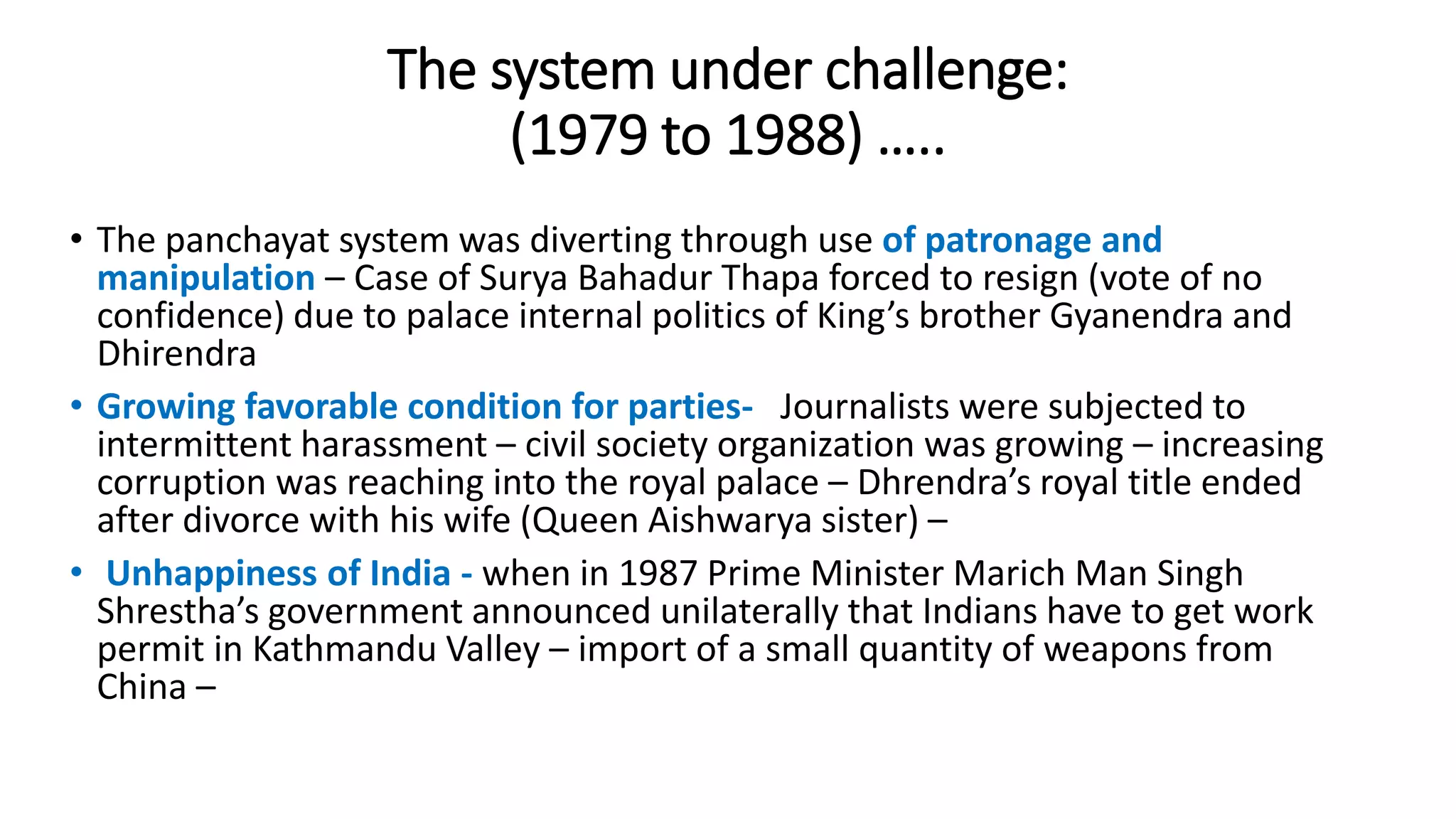 The monarchy of Nepal in ascendance | PPTX