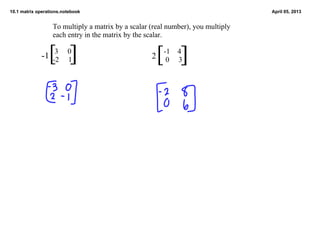 11.1 Matrix Operations | PDF