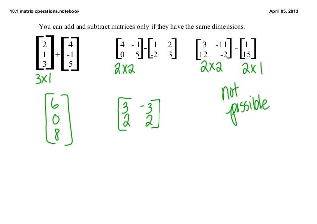11.1 Matrix Operations