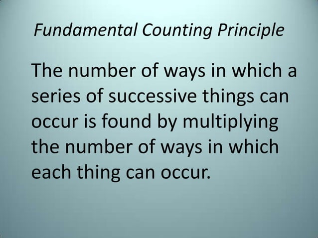 11.1 Fundamental Counting Principle | PPT