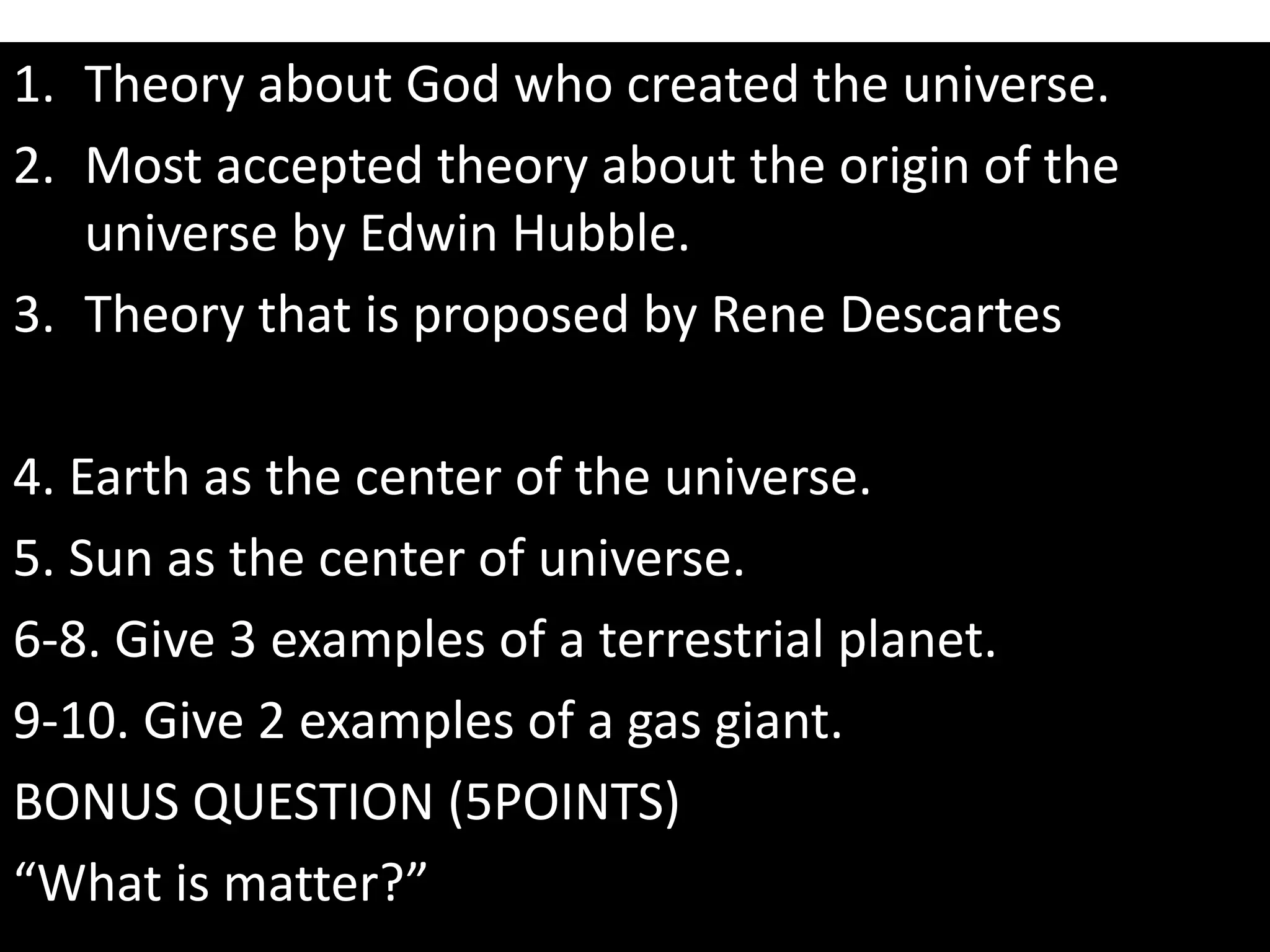 Theories on the origin of the universe | PPTX