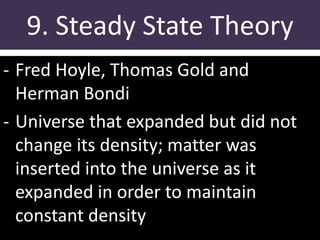 Theories on the origin of the universe | PPTX