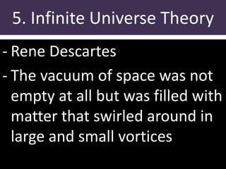 Theories on the origin of the universe | PPTX