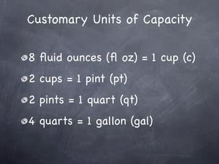 11-2 Customary Units of Capacity and Weight | KEY