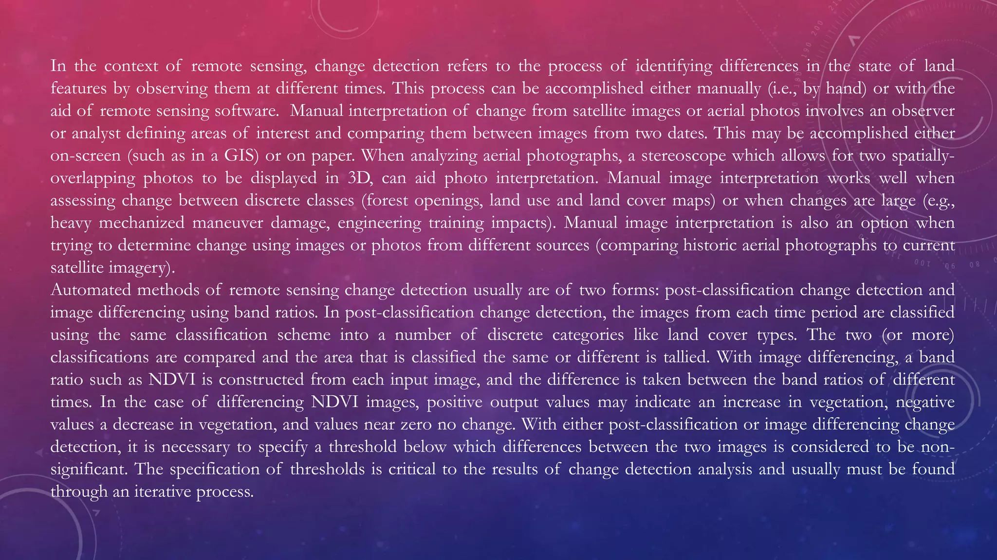 Remote Sensing: Change Detection | PPTX