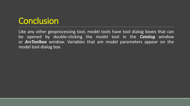 Model builder in ARC GIS | PPTX | Programming Languages | Computing