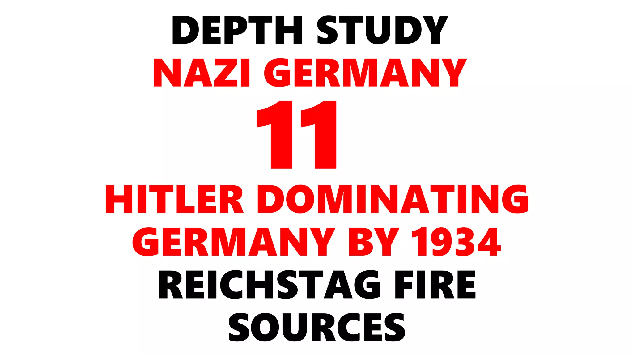 HISTORY IGCSE CONTENT - 20TH CENTURY OPTION - DEPTH STUDY GERMANY ...