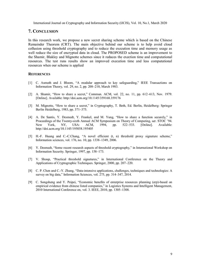 AN EFFICIENT THRESHOLD CRYPTOGRAPHY SCHEME FOR CLOUD ERP DATA | PDF