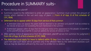 O. XXXVII OF CPC,1908 [SUMMARY PROCEDURE] | PPTX