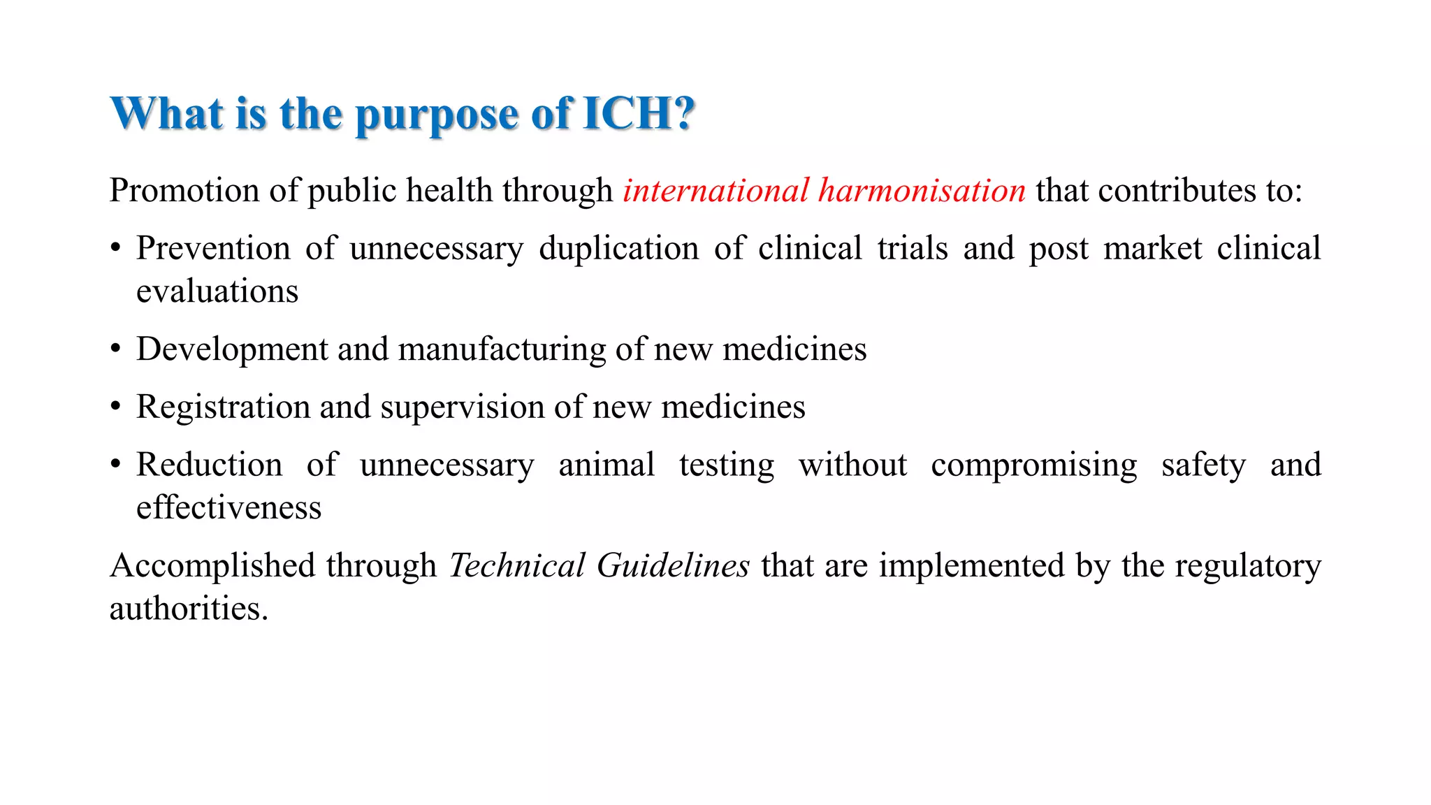Introduction to the ICH Guidelines | PPTX