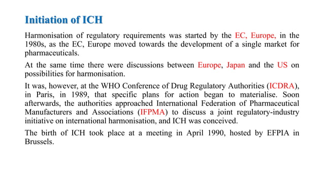 Introduction to the ICH Guidelines | PPTX | Pharmaceutical Industry | Industries