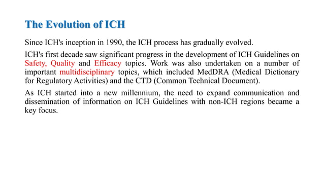 Introduction to the ICH Guidelines | PPTX | Pharmaceutical Industry | Industries