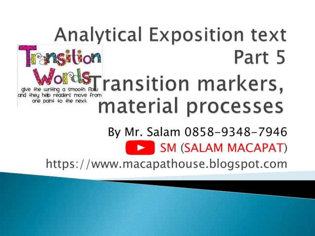 KELAS 12 SMK PERTEMUAN 11// ANALYTICAL EXPOSITION TEXT PART 5 | PPT
