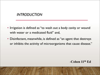 Root Canal Irrigants or Endodontic irrigants | PDF