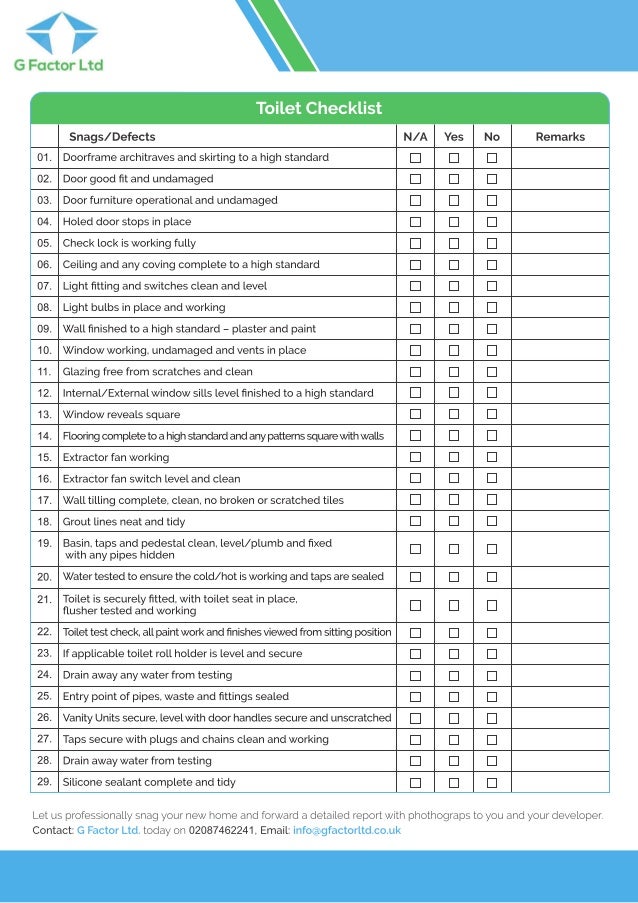 Toilet Hygiene Inspection Checklist at Skye Clarey blog