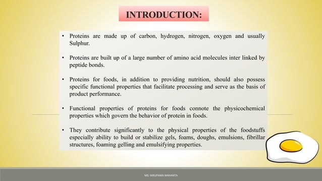 FUNCTIONAL PROPERTIES OF PROTEIN | PPTX | Physics | Science