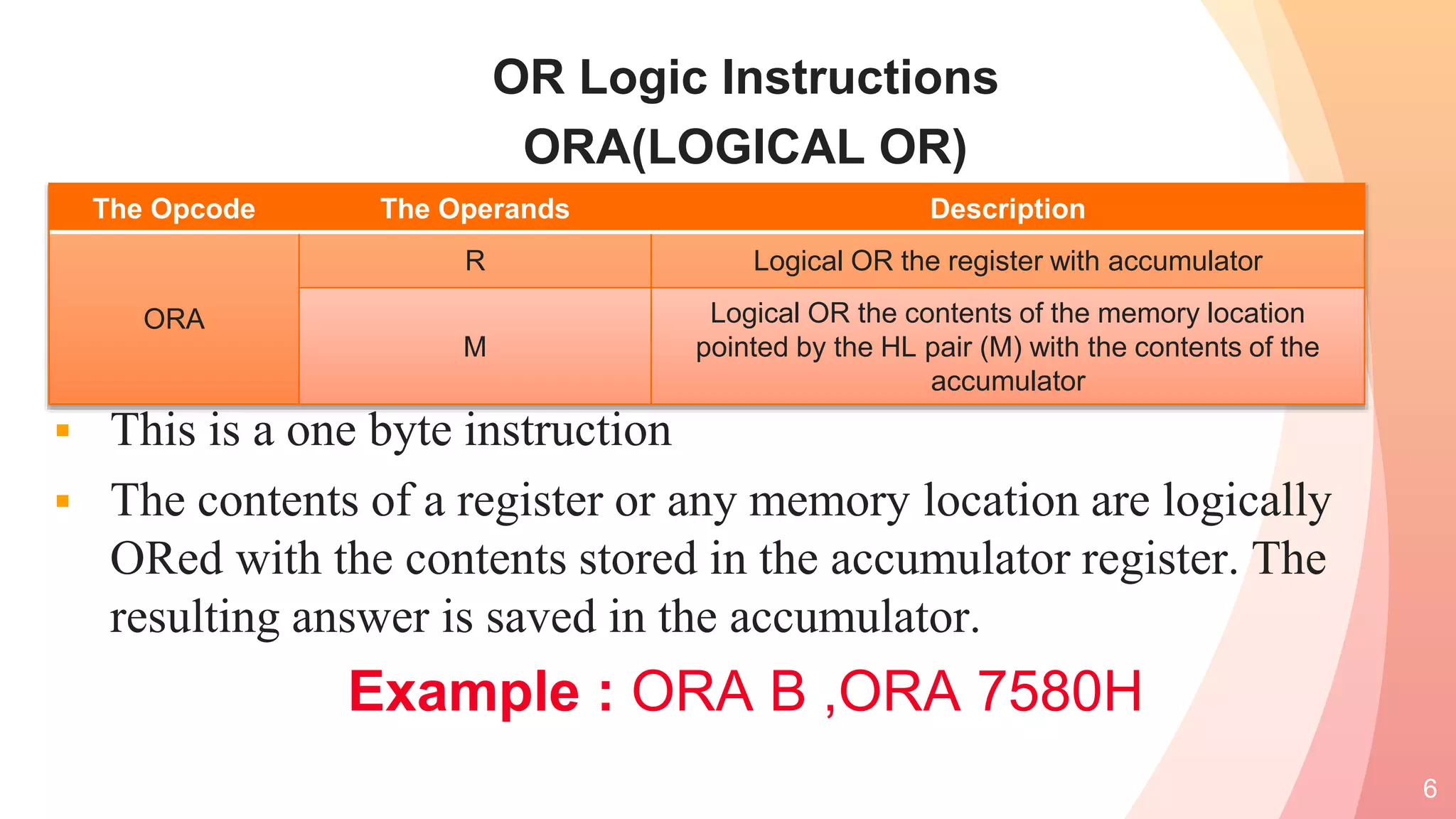 LOGICAL OPERATIONS IN 8085 MICROPROCESSOR | PPTX