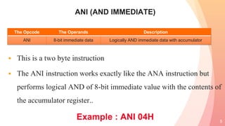 LOGICAL OPERATIONS IN 8085 MICROPROCESSOR | PPTX | Data Storage and ...