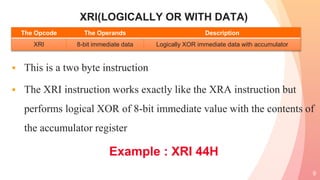 LOGICAL OPERATIONS IN 8085 MICROPROCESSOR | PPTX | Data Storage and Warehousing | Computing