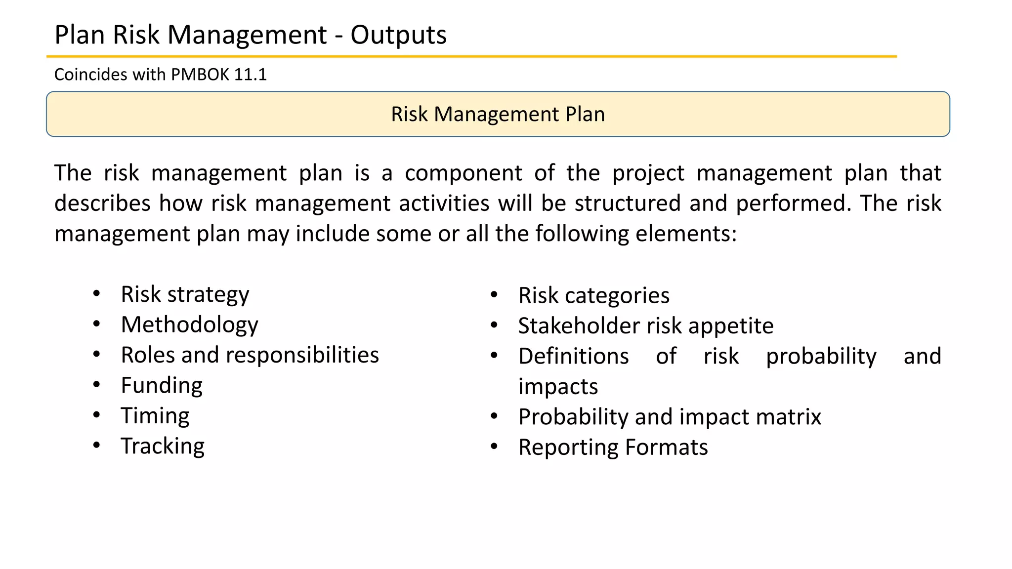 11.1 Plan Risk Management | PPT