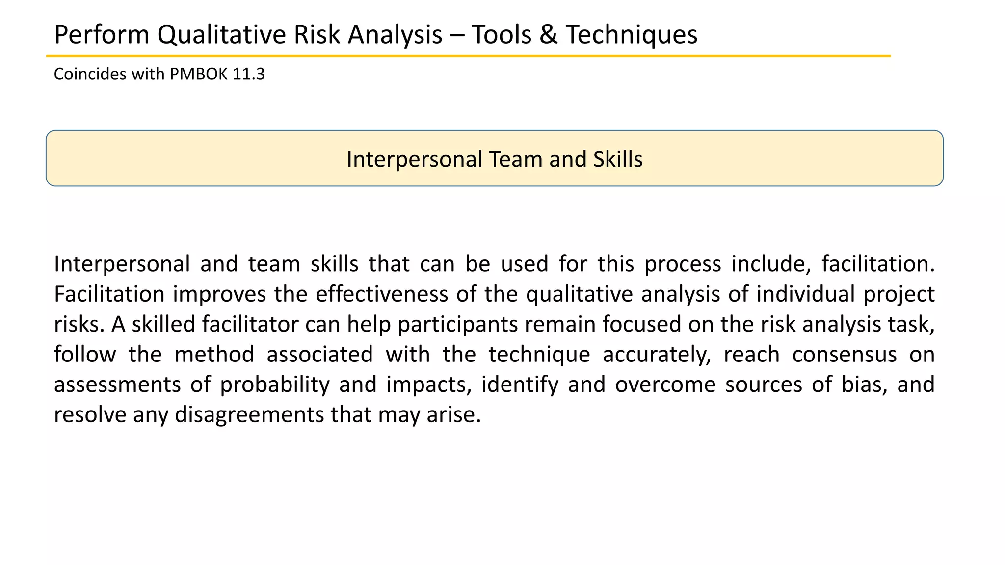 11.3 Perform Qualitative Risk Analysis | PPTX