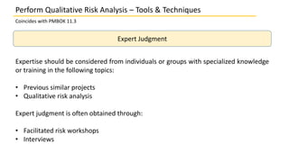 11.3 Perform Qualitative Risk Analysis | PPTX