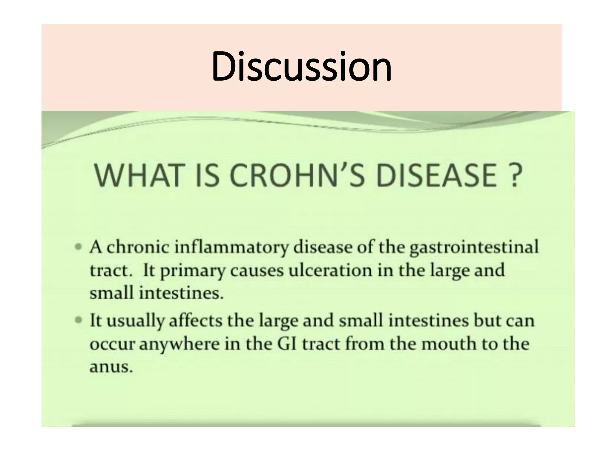 A CASE PRESENTATION ON CROHN'S DISEASE / A DETAILED CASE STUDY SLIDES ...