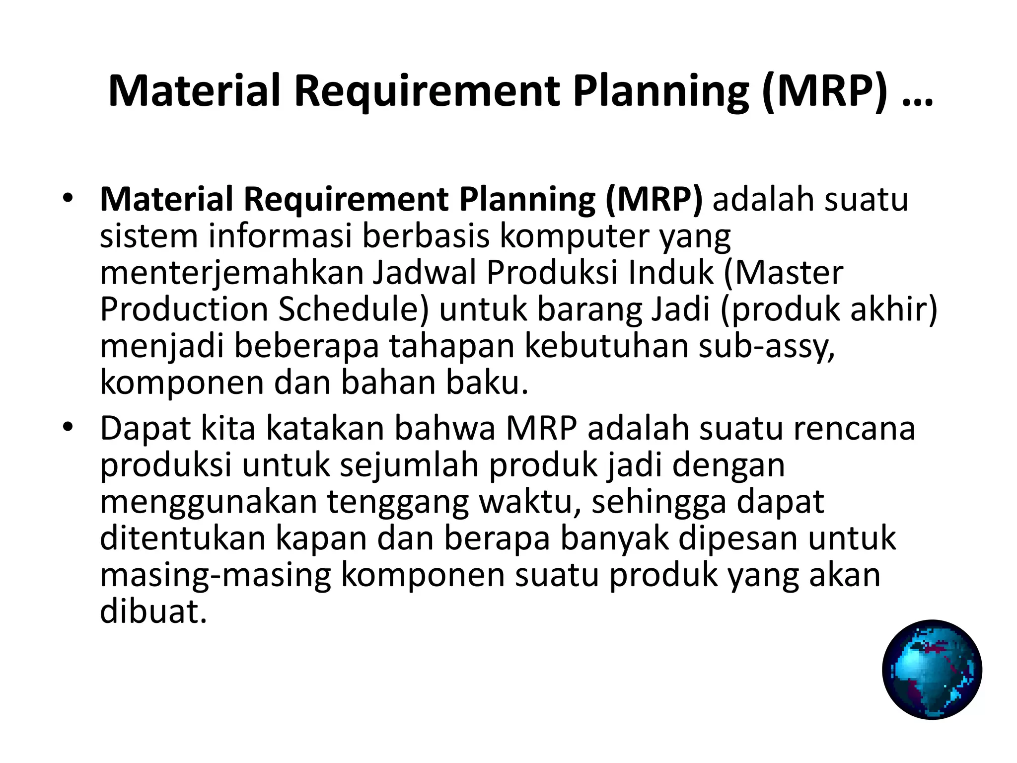Material Requirement Plan (MRP) _ Materi Training PPIC | PPTX