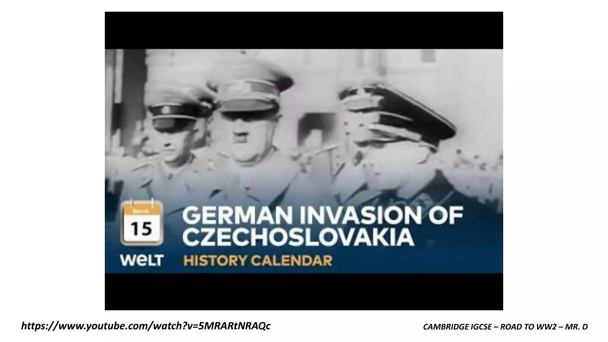 HISTORY IGCSE CONTENT - 20TH CENTURY OPTION - THE ROAD TO WW2 ...