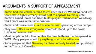 HISTORY IGCSE CONTENT - 20TH CENTURY OPTION - THE ROAD TO WW2 ...