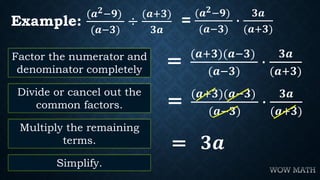 Multiplication and Division of Rational Algebraic Expressions | PDF