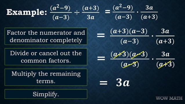 Multiplication and Division of Rational Algebraic Expressions | PDF