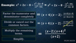 Multiplication and Division of Rational Algebraic Expressions | PDF