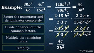 Multiplication and Division of Rational Algebraic Expressions | PDF