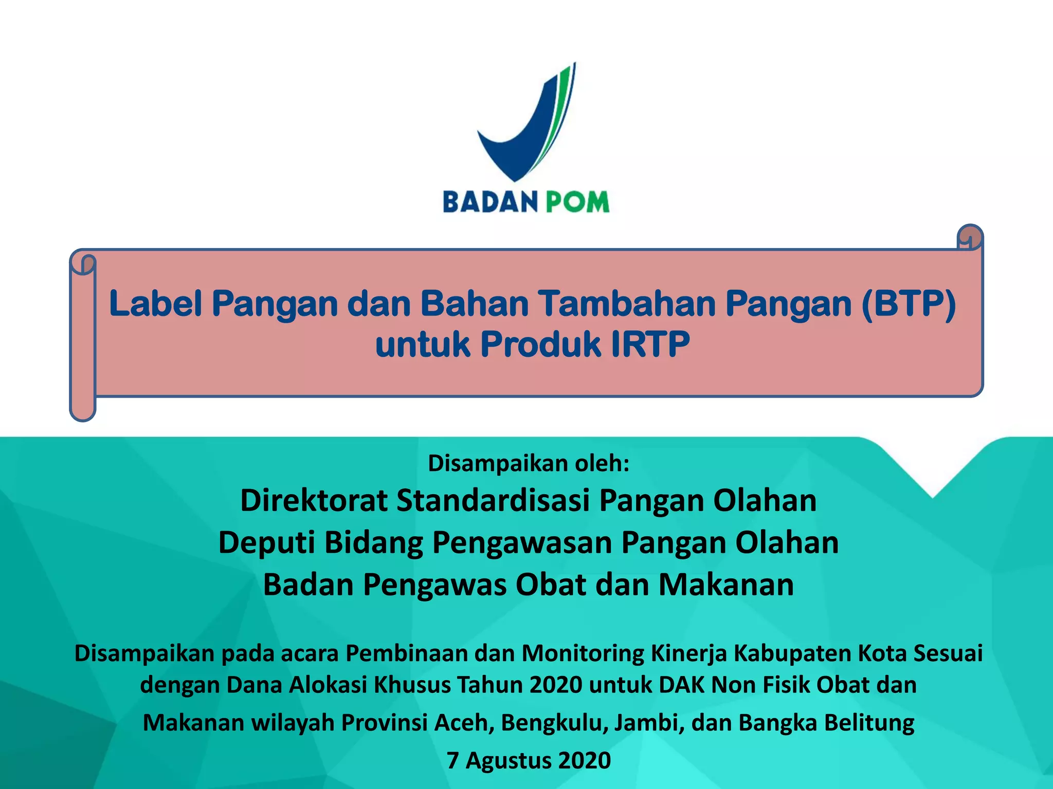 11. spo label dan btp - monitoring dak 7 agt 2020 | PPT
