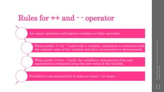 Operators and expressons | PPT